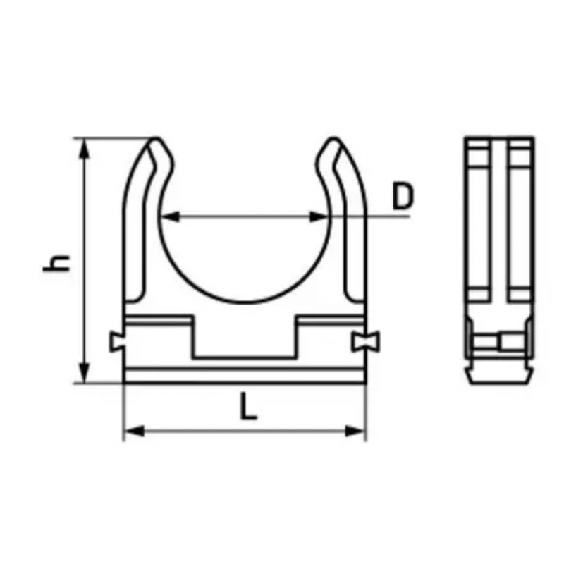 Кліпса для гофри 20 RZ KG-20B, 20 мм, чорна, пластик купити оптом в Україні | RZ-market ...