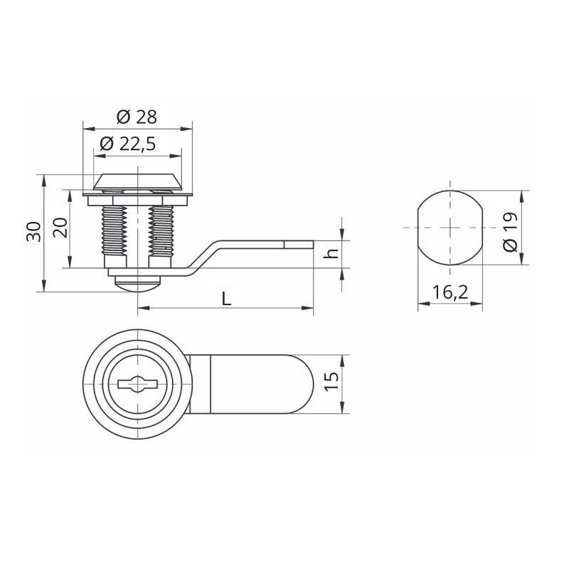 Lock for metal cabinets RZ L201.2-0.A buy wholesale in Ukraine | RZ ...